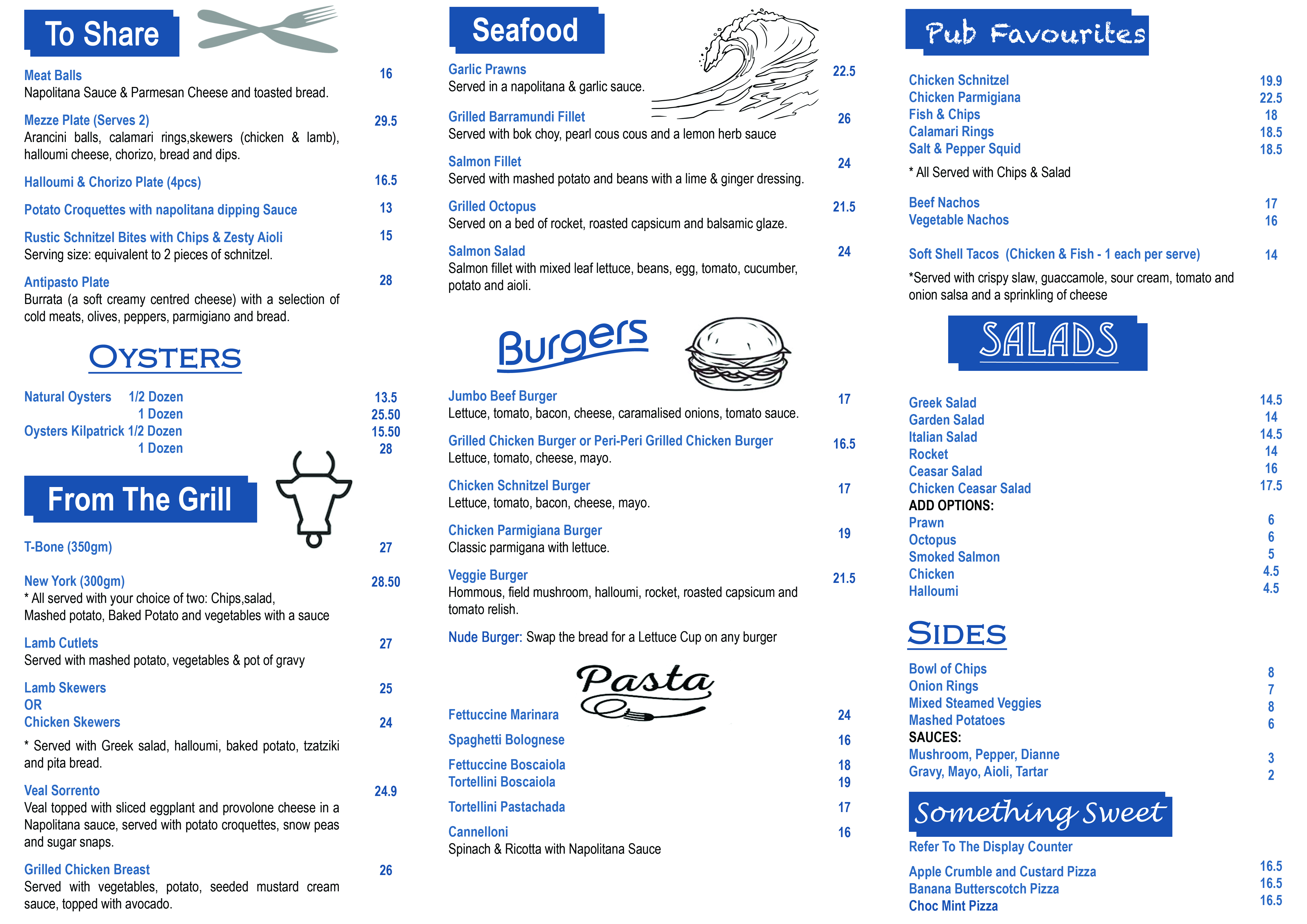 Our menu - Oatley Hotel