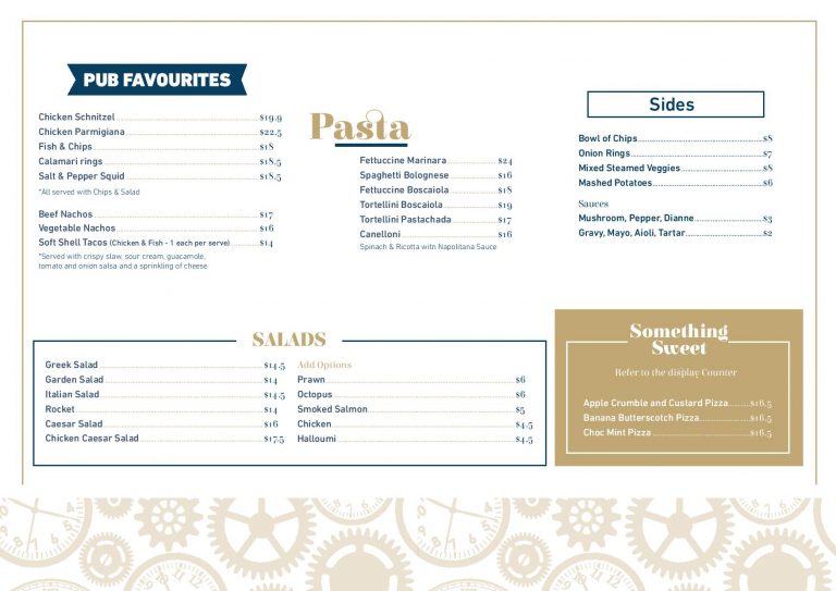 Our menu - Oatley Hotel