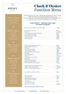 Our menu - Oatley Hotel